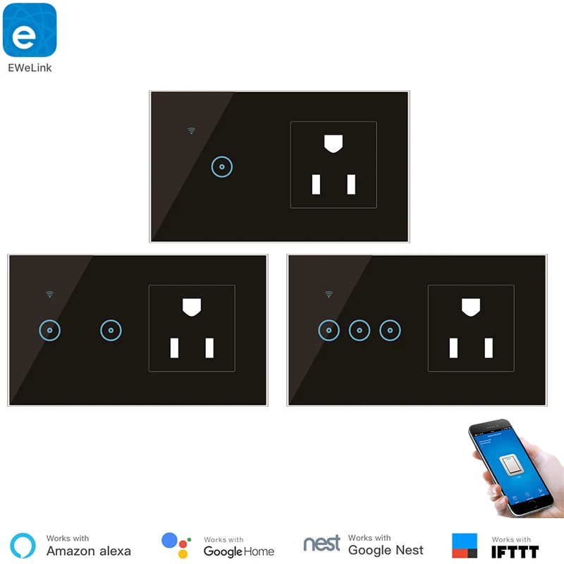 Smart-Wall-Socket-Switch-US-1-2-3-Gang-eWelink-Wireless-Control-Timer ...