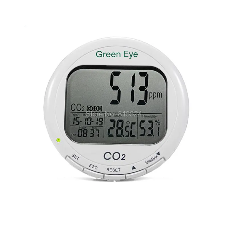 Indoor Air Quality Monitor Digital Desktop Carbon Dioxide Logger Co2 ...