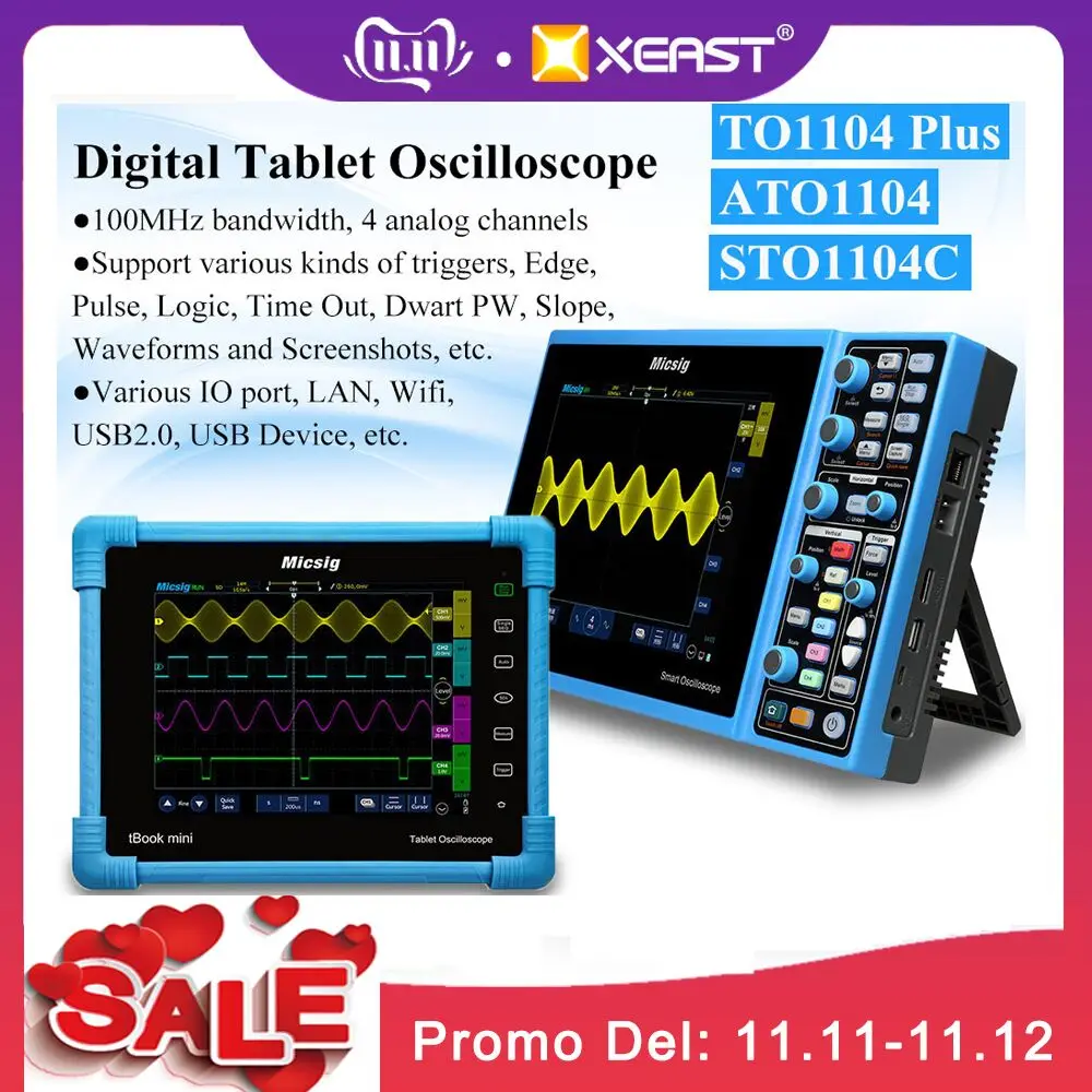 2021-Digital-Tablet-Oscilloscope-TO1104-100MHz-4CH-1G-Sa-s-real-time ...