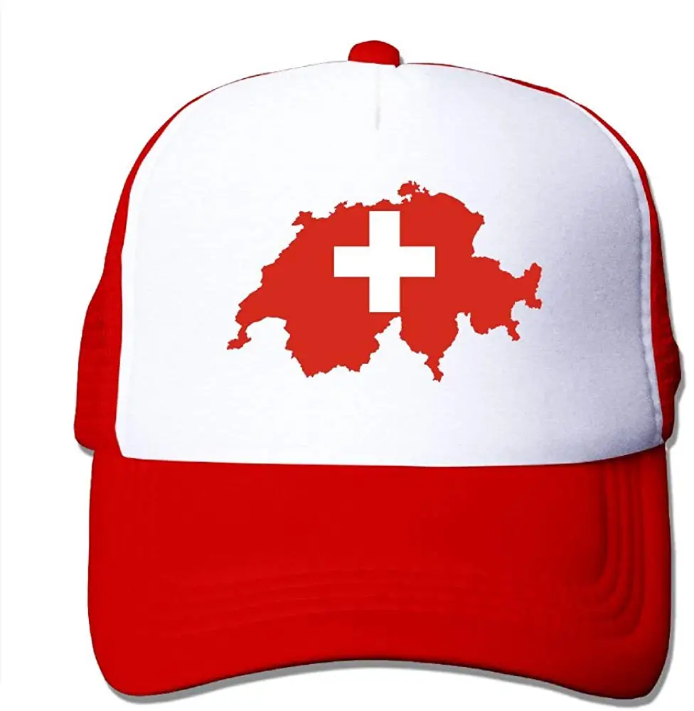 Unisex Trucker Hat Flag map of Switzerland Men's Women's Adjustable ...