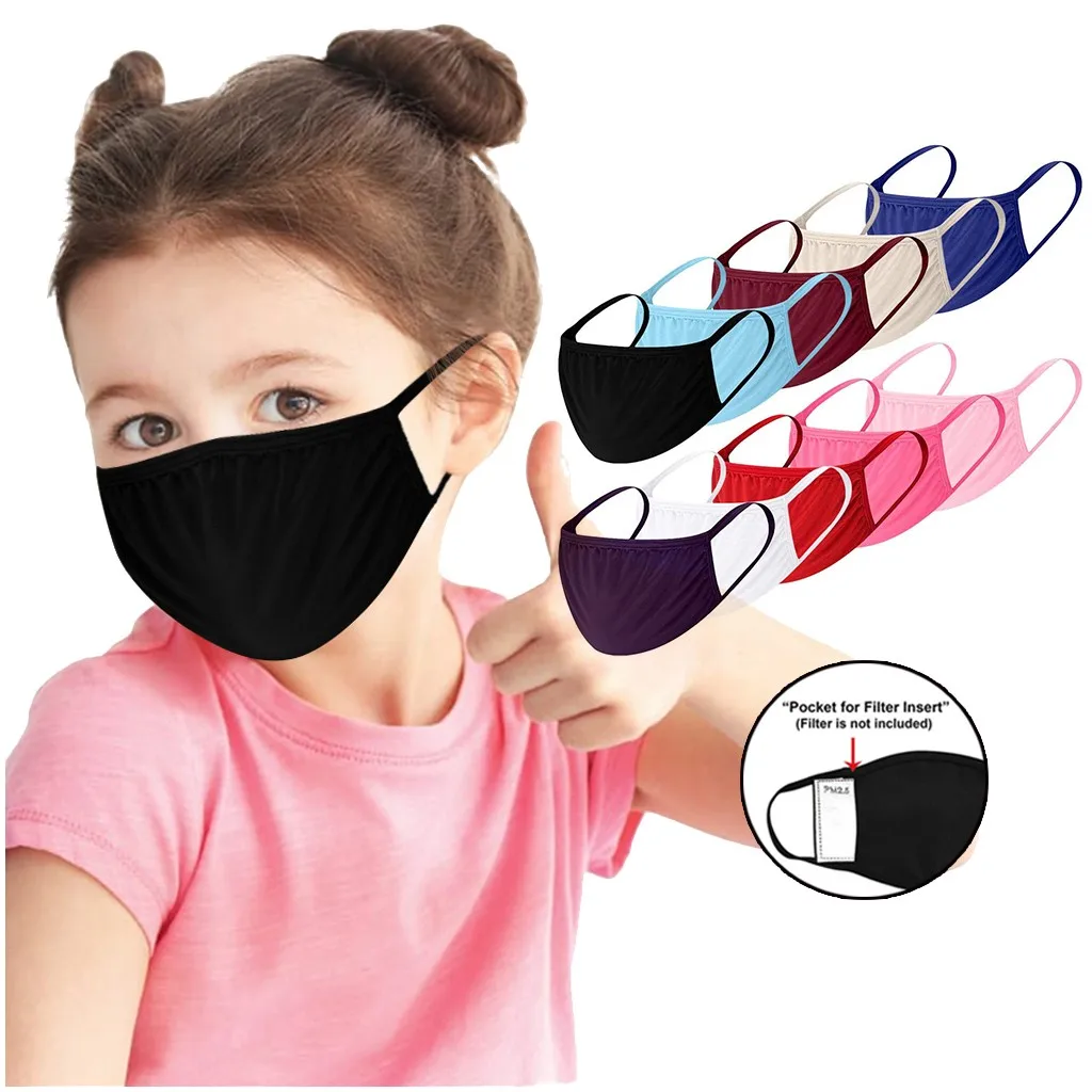 Kids Solid Mascarillas Mascara Masque Lavable Enfant Cotton Face mask ...