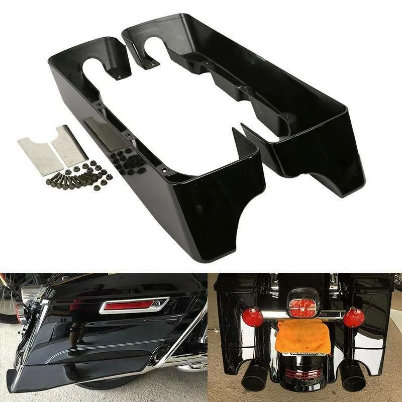 Motorcycle 4" Hard Stretched Saddle Bag Extensions For Harley Touring ...