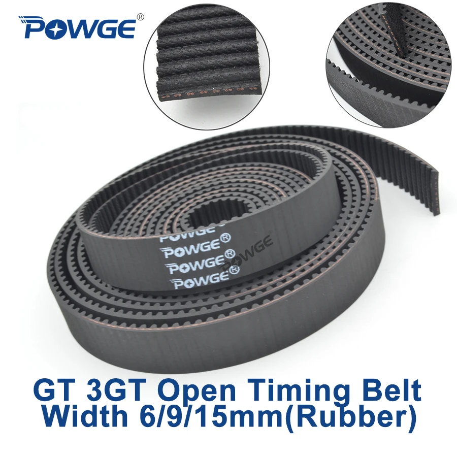 Powge Gt 3gt Open Synchronous Timing Belt Width 6/9/15mm 3gt-6/3gt-9/3gt-15 Rubber Small ...