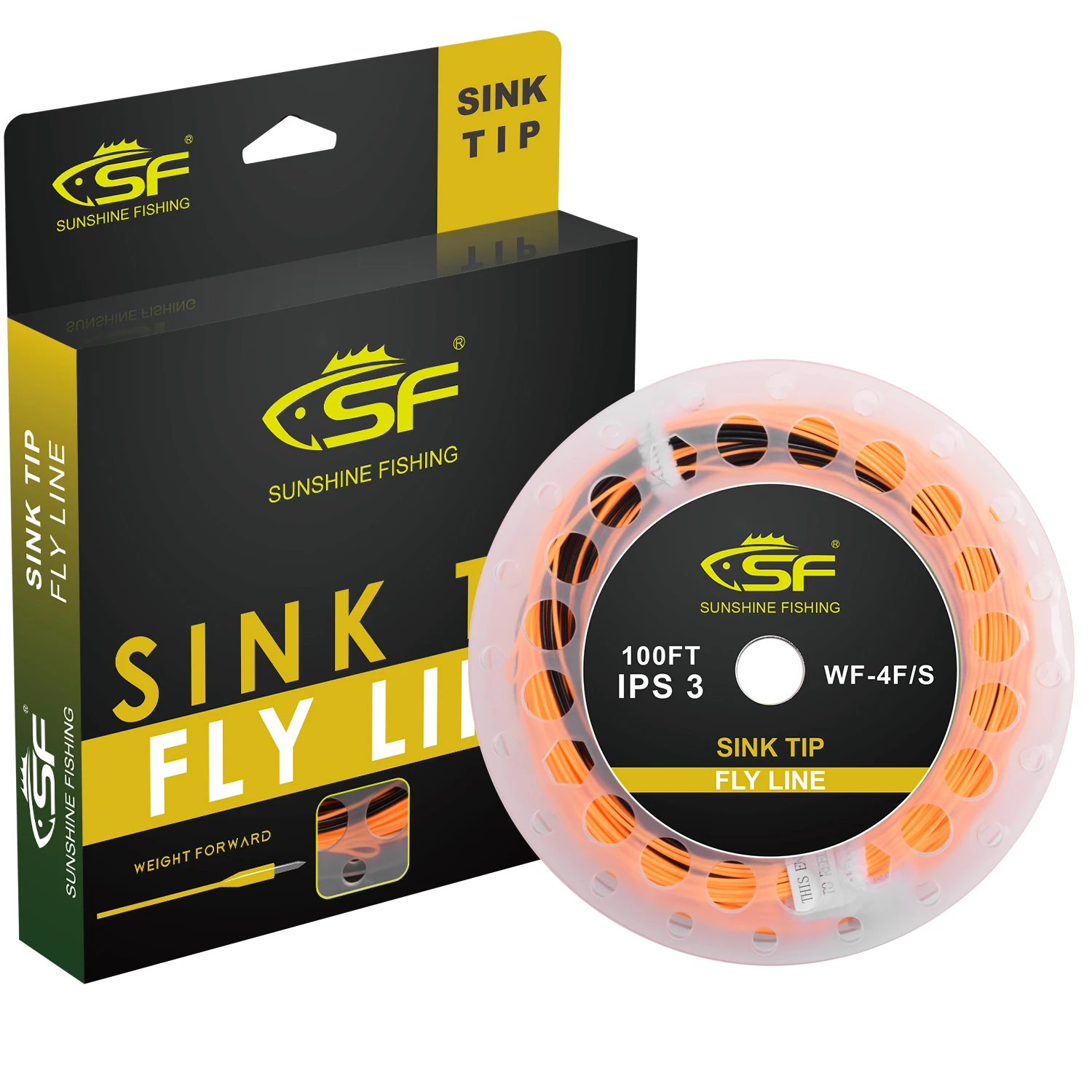 Sf 100 Ft Hi-viz Fly Fishing Line Weight Forward Taper Fly Line Sinking ...