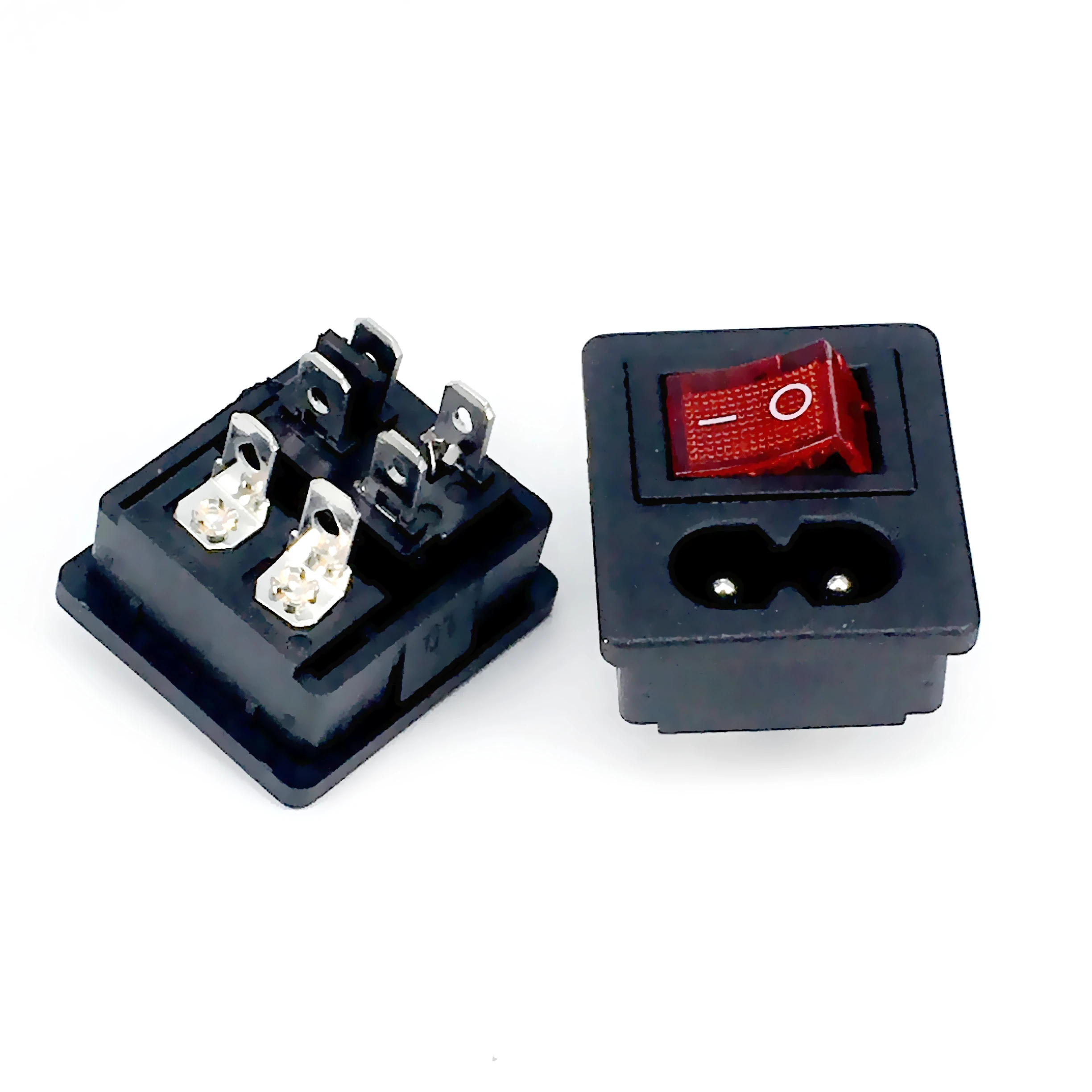 IEC320 C8 Power Cord Inlet Socket receptacle With ON OFF Red Light ...