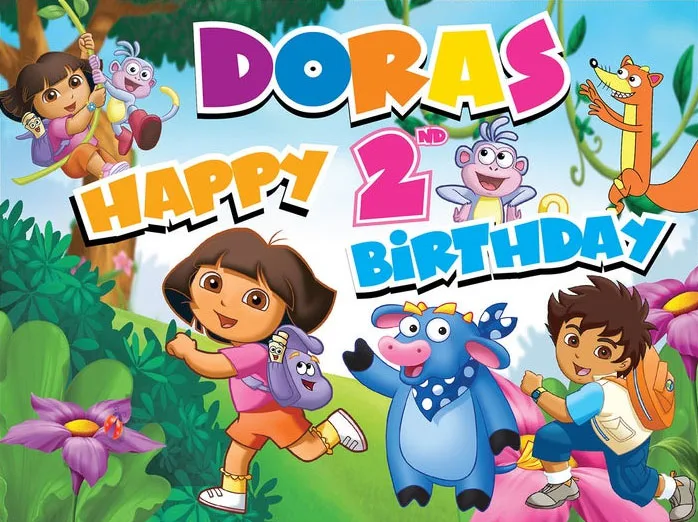 Paper & Party Supplies Dora the explorer Deco Kit Round fabric backdrop ...