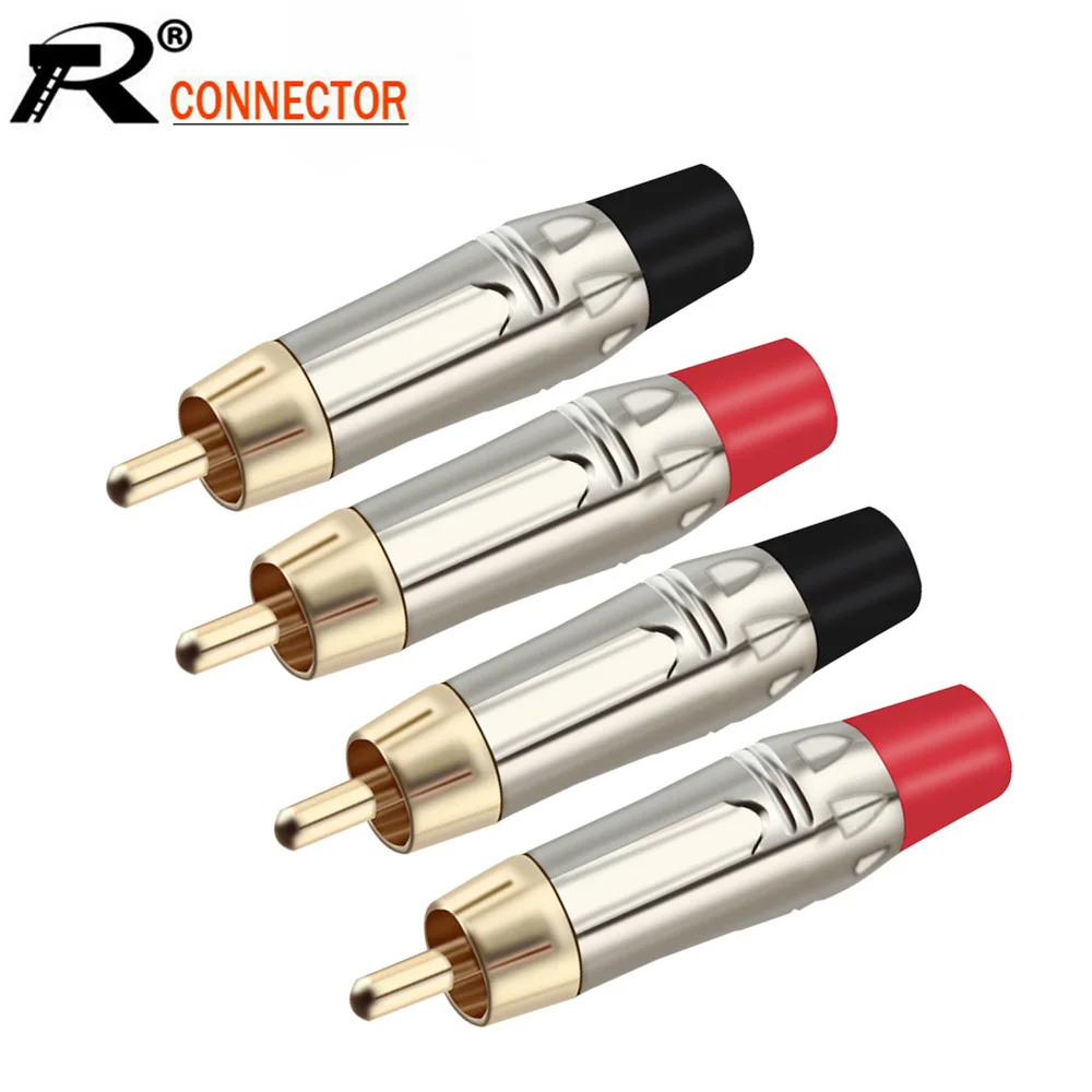 2PCS-Nickel-Plated-RCA-Audio-And-Video-Plug-Connector-RCA-Male-Lotus ...