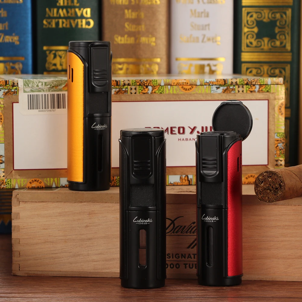 Lubinski Jet Cigar Lighter Torch Metal 5 Blue Flame Windproof Butane ...