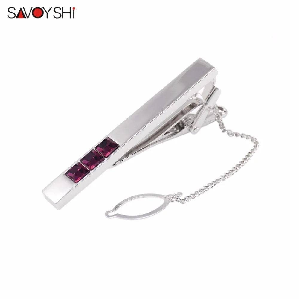 SAVOYSHI-Luxury-Red-Crystal-Tie-Clip-Pin-Clasp-Bar-Tie-bar-For-Mens ...