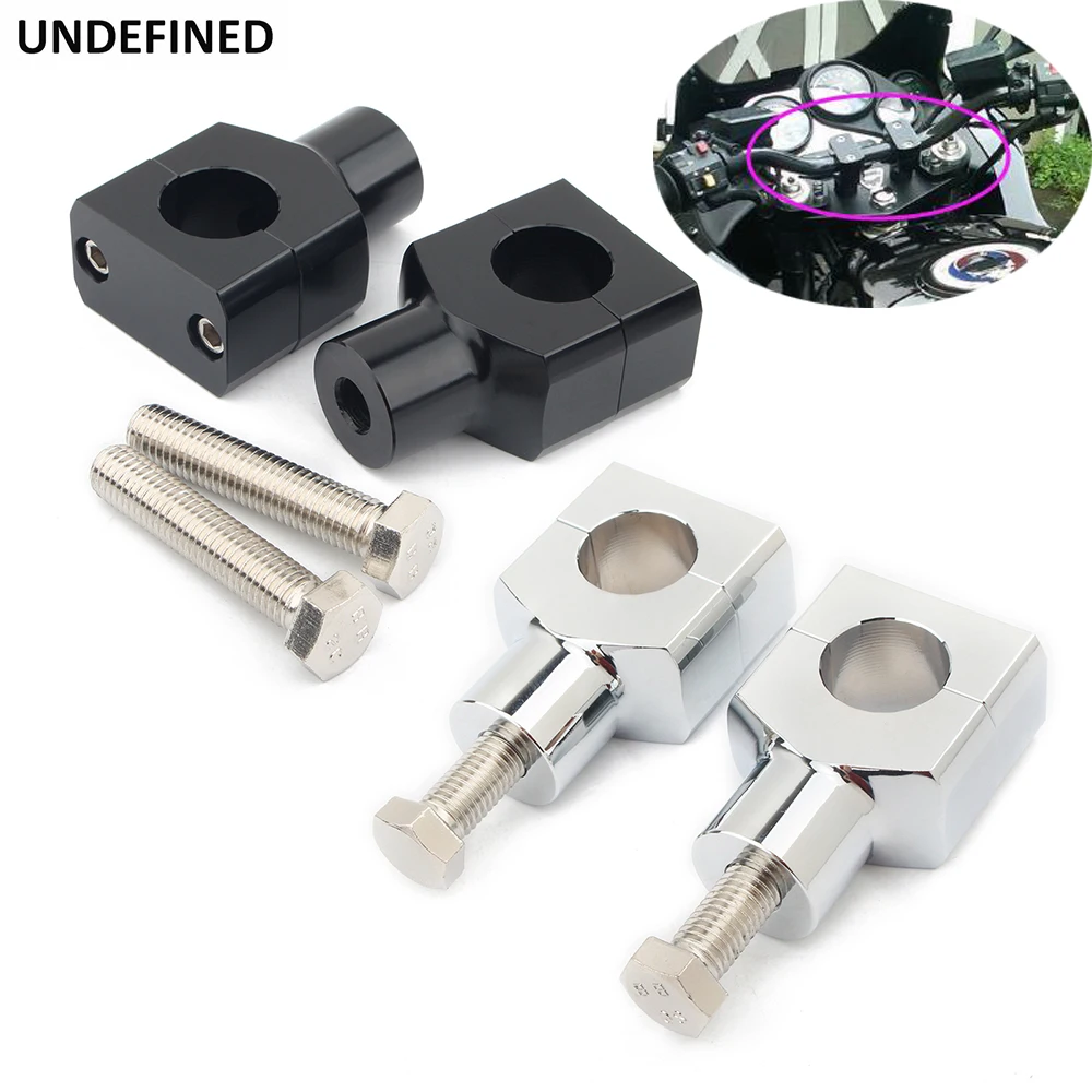 Motorcycle 7/8" 1" Handlebar Riser Clamp Aluminum For Harley Custom ...
