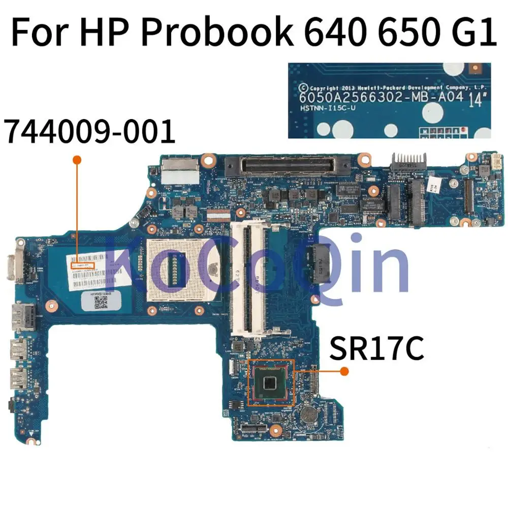 Kocoqin placa mãe para laptop 744009 001, 744009 601, hp probook 640 650 g1 sr17c, placa ...