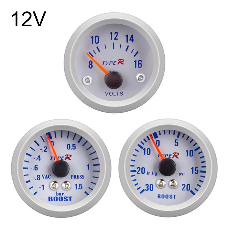 12V Vehículo Universal Reloj Turbo 1,5 BAR 20 PSI Reljo Voltímetro de ...