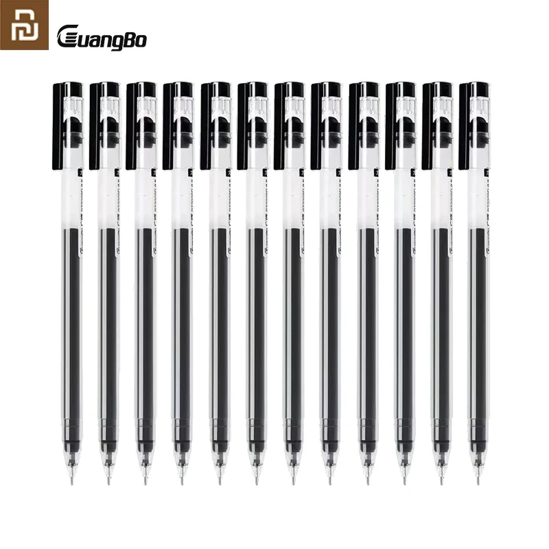 12Pcs Youpin Gel Pens Guangbo Roller Pen 0.5MM Black Ink Large capacity ...