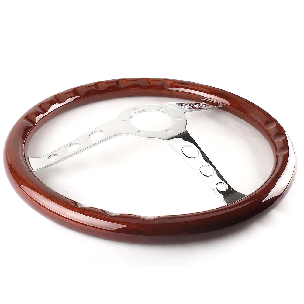 Volante de madera maciza de 380MM para coche, piezas de automóvil ...