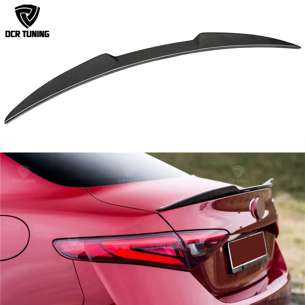 For Alfa Romeo Giulia Spoiler Carbon Fiber Rear Trunk Spoiler Gloss ...