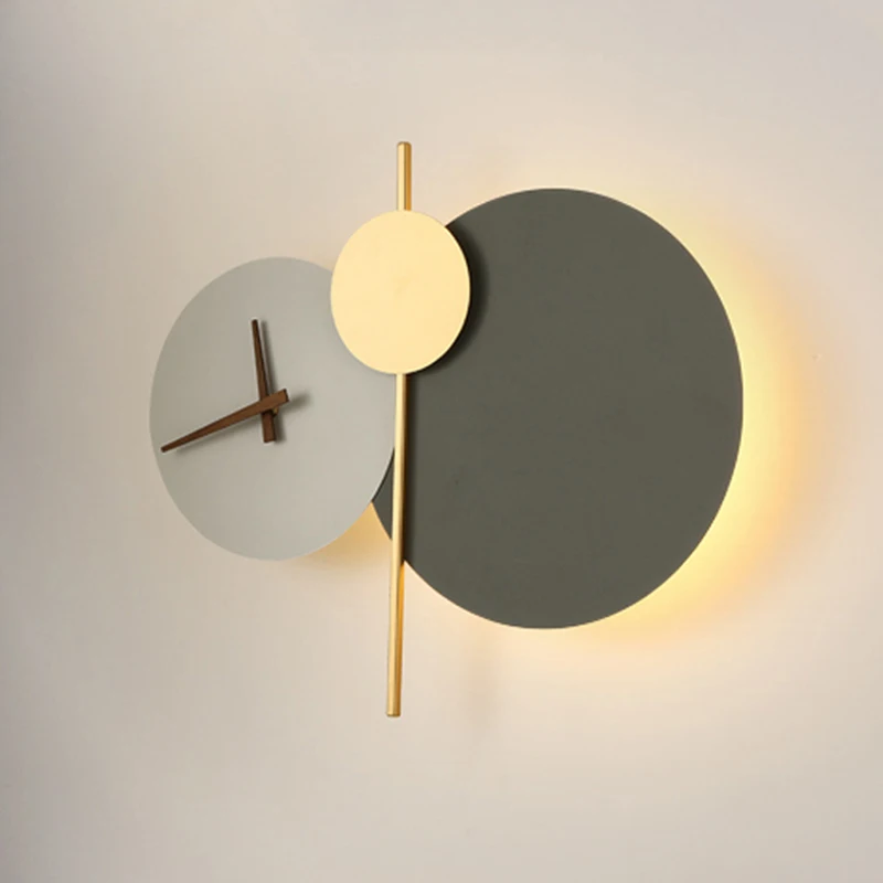 Nordic-Designer-Led-Wall-Light-Round-Clock-Creative-Wall-Lamp-For ...