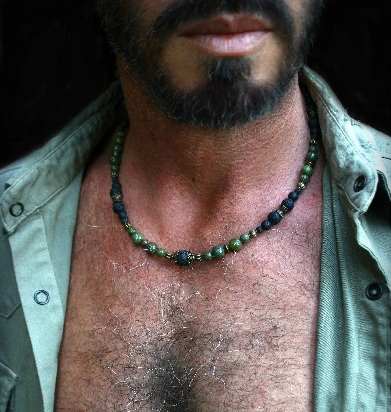 casual necklace for men / bohemian jewelry for man / earthy mens ...