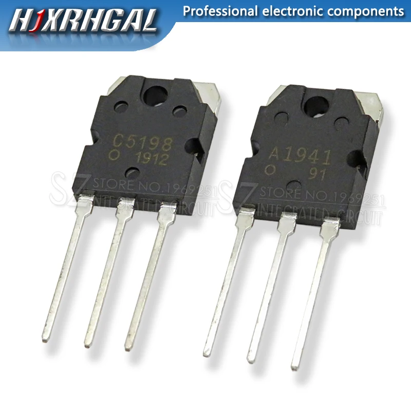 10PCS 5pairs 2SC5198 2SA1941 TO3P (5PCS A1941 + 5PCS C5198) TO 3P Transistor original authentic ...