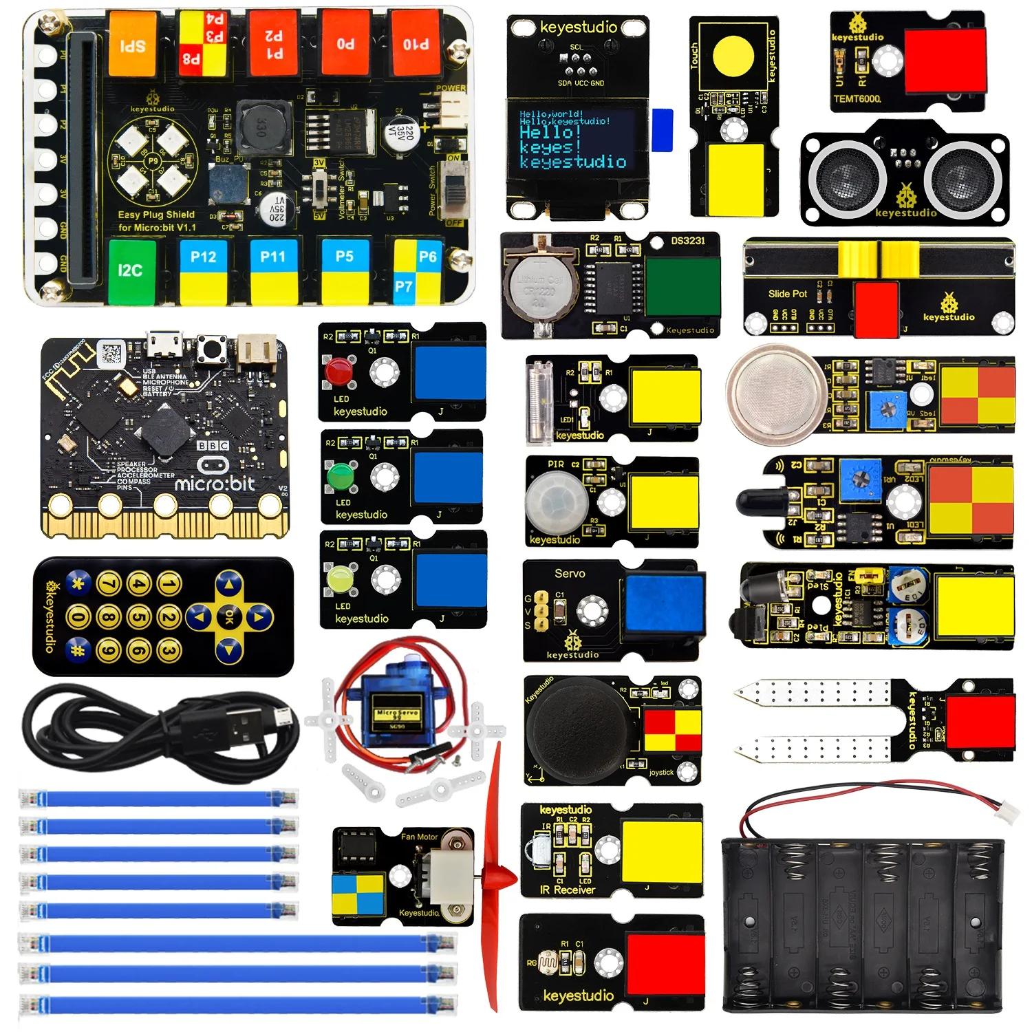 Keyestudio BBC 마이크로: 비트 V2 EASY Plug Ultimate Starter Kit for STEM EDU ...