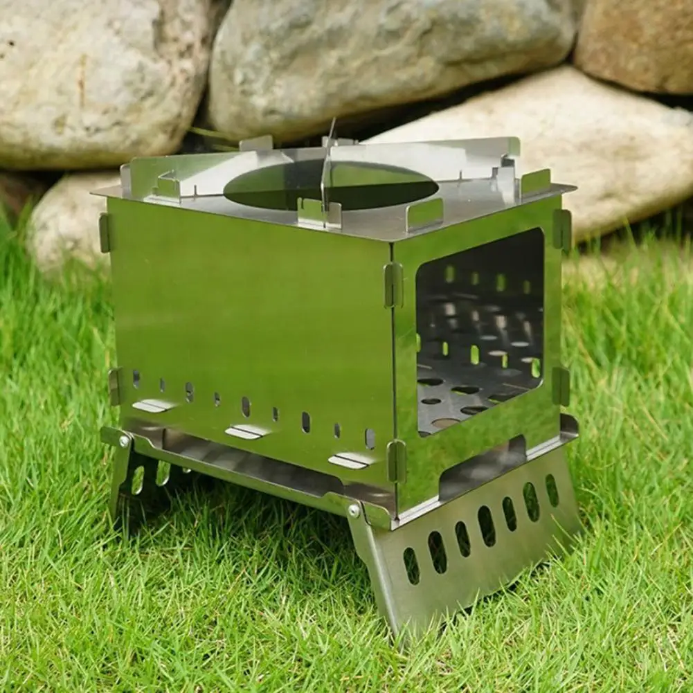 Outdoor Foldable Wood Stove Stainless Steel Multifunctional Foldable ...