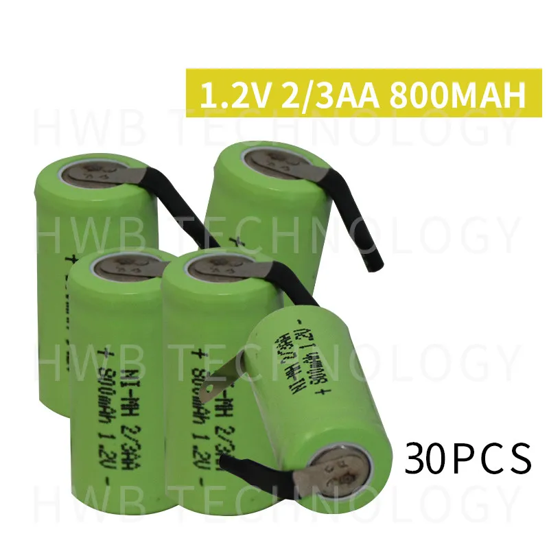 Batería recargable Original de 1,2 V, 2/3AA, 800mAh, Ni Mh 2/3, AA, Ni ...