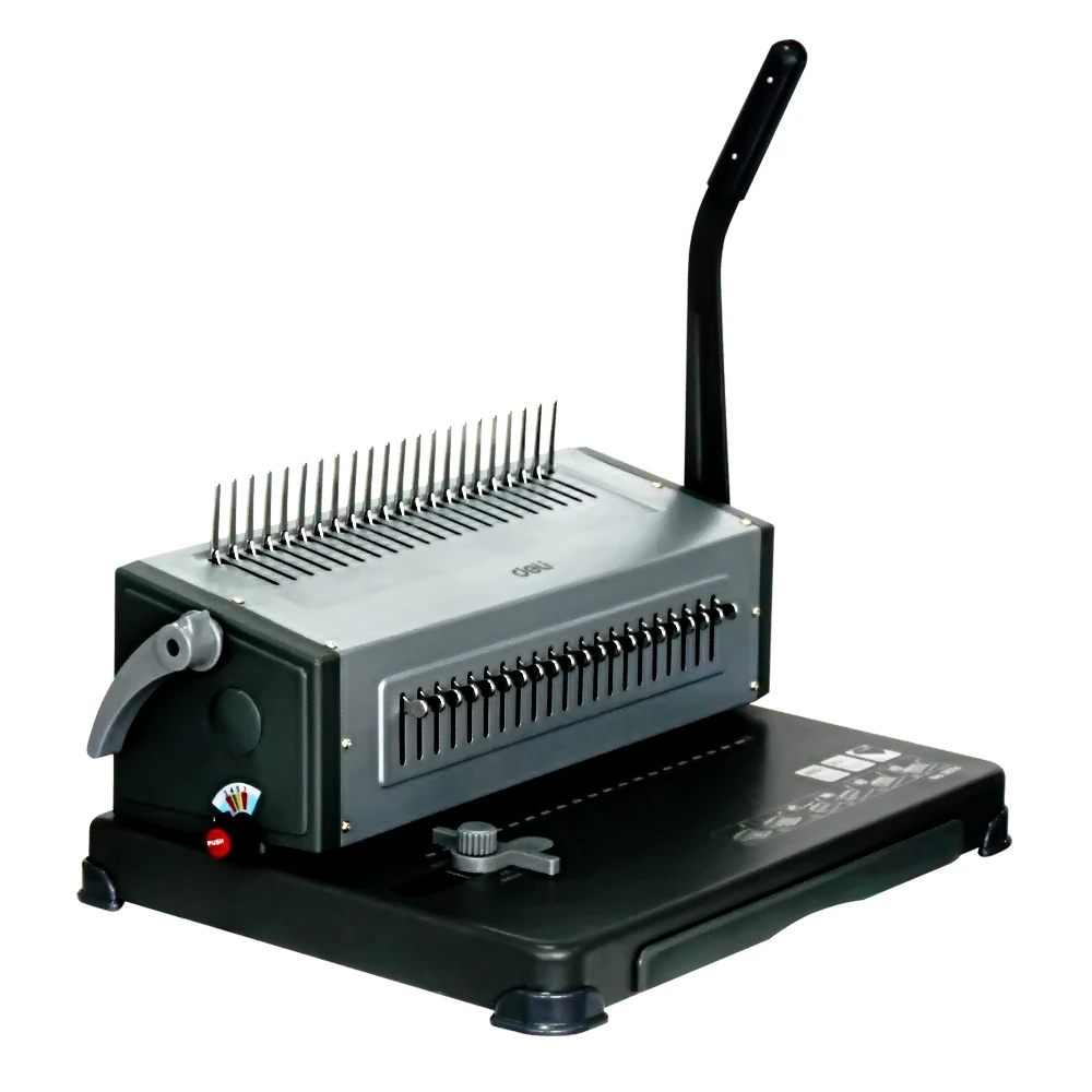 Deli 3874 Heavy Duty Manual Comb Binding Machine 450 Sheets Binding ...
