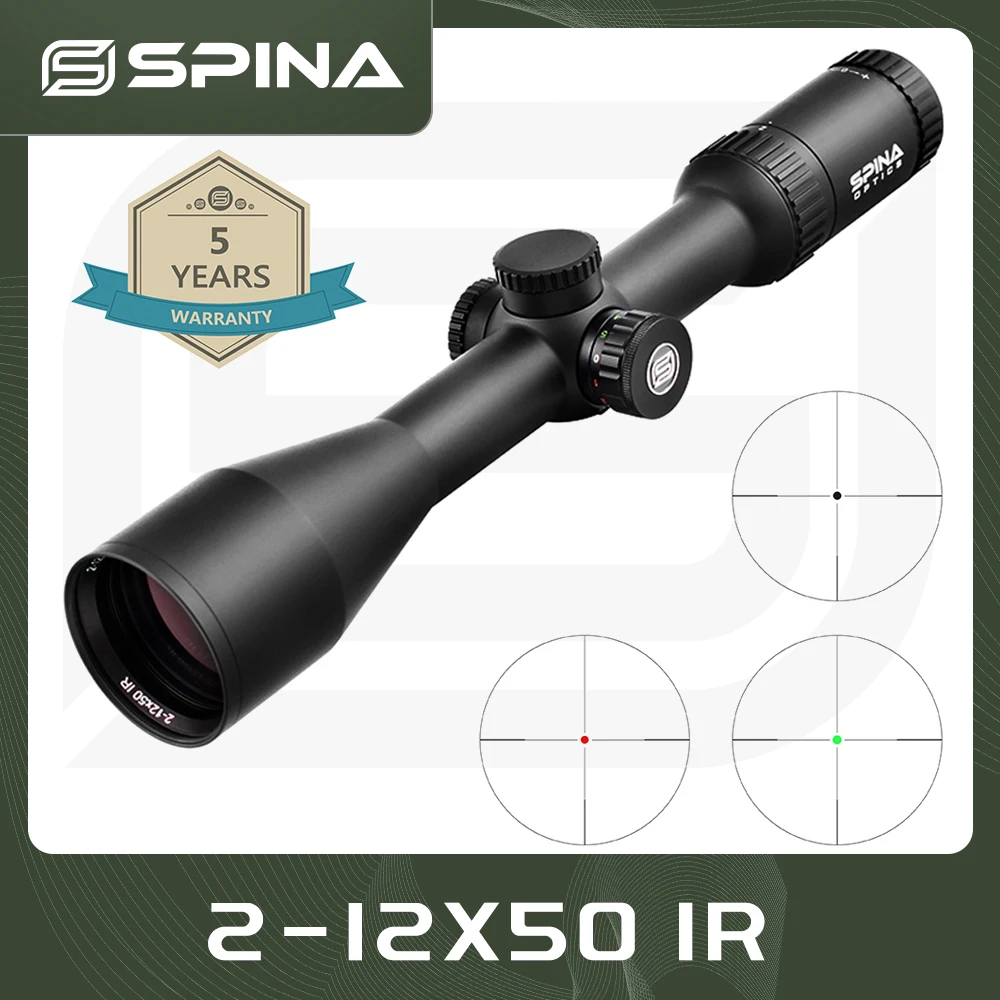 Spina Optics 2 12x50 IR Riflescope Clear View Hunting Rifle Scope ...