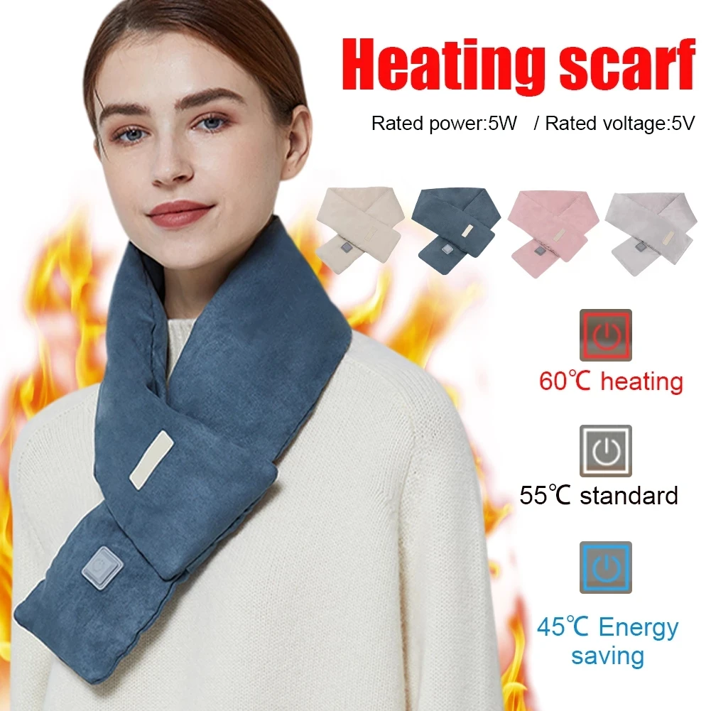 正規品販売！ Winter Solid Color Smart Heating Massage Scarf For Lovers Usb ...