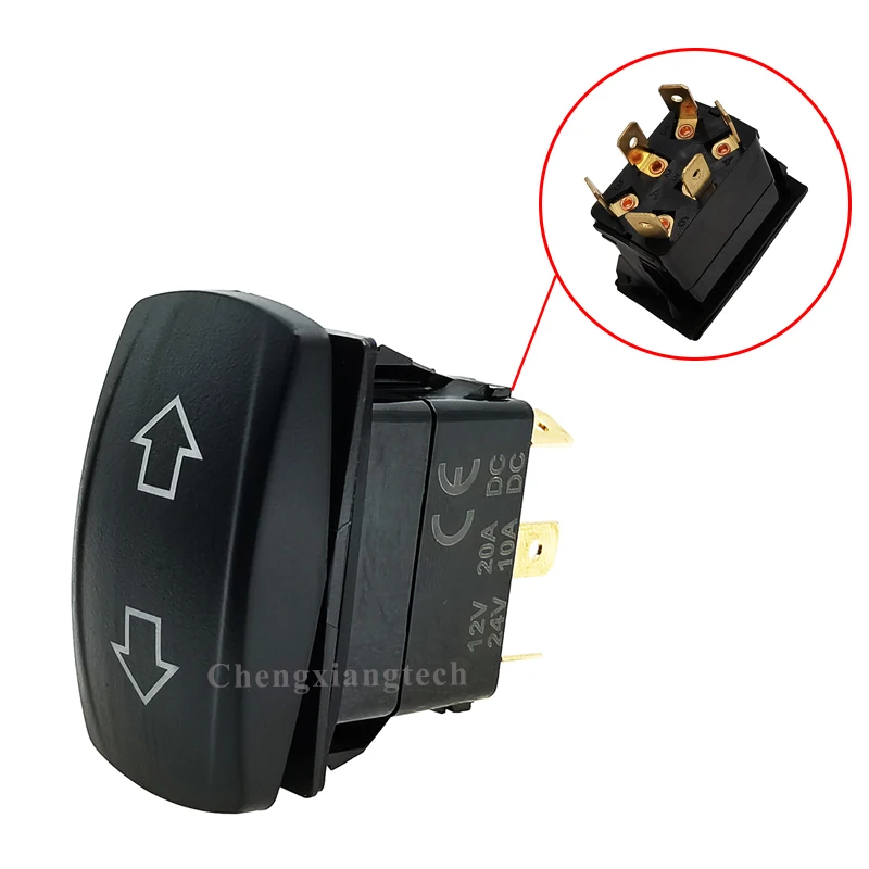 DC Momentary Motor Reverse Reversing Polarity Blue Led Rocker Arrows ...