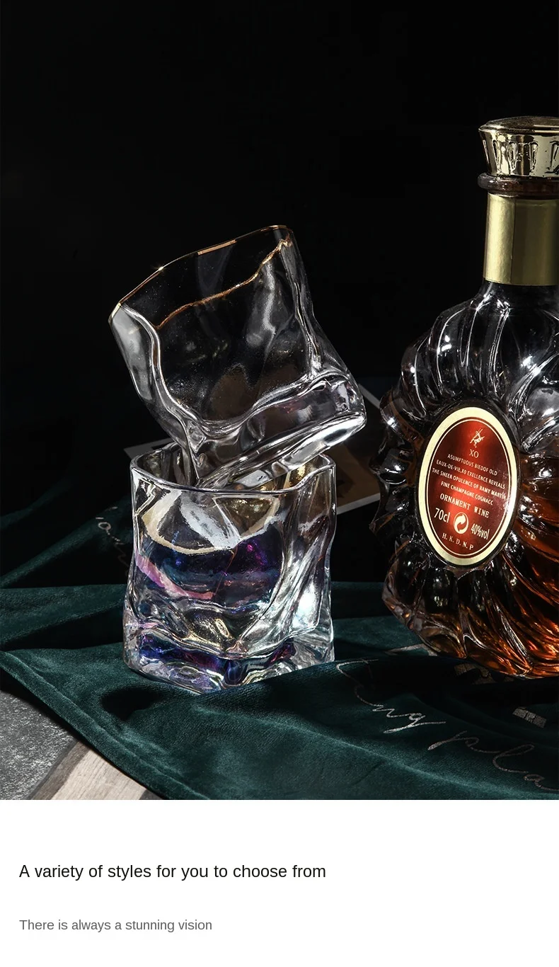 Verres - Verrines - Carafes,Verre à whisky en verre doré cristal ...