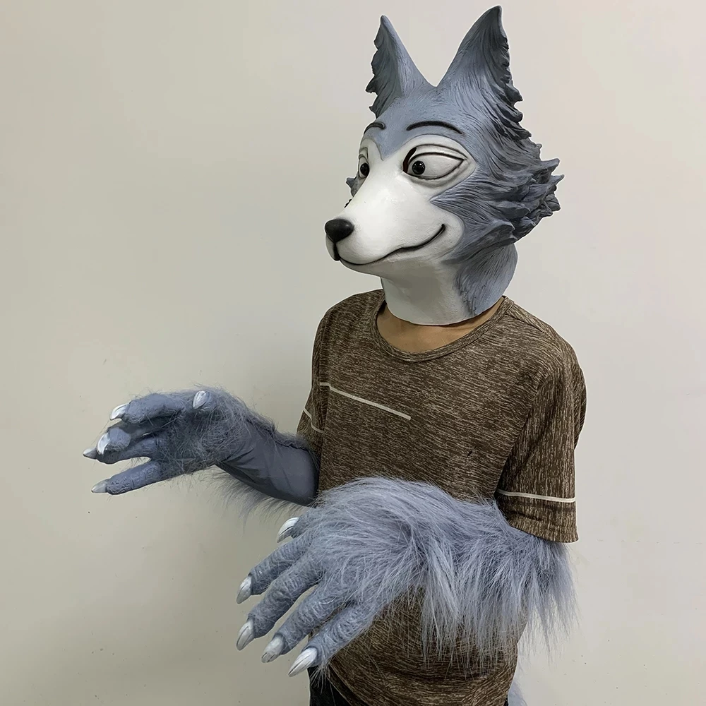 Anime Beastars Legosi Animal Wolf Claws Cosplay Masks, Glove And Tail ...