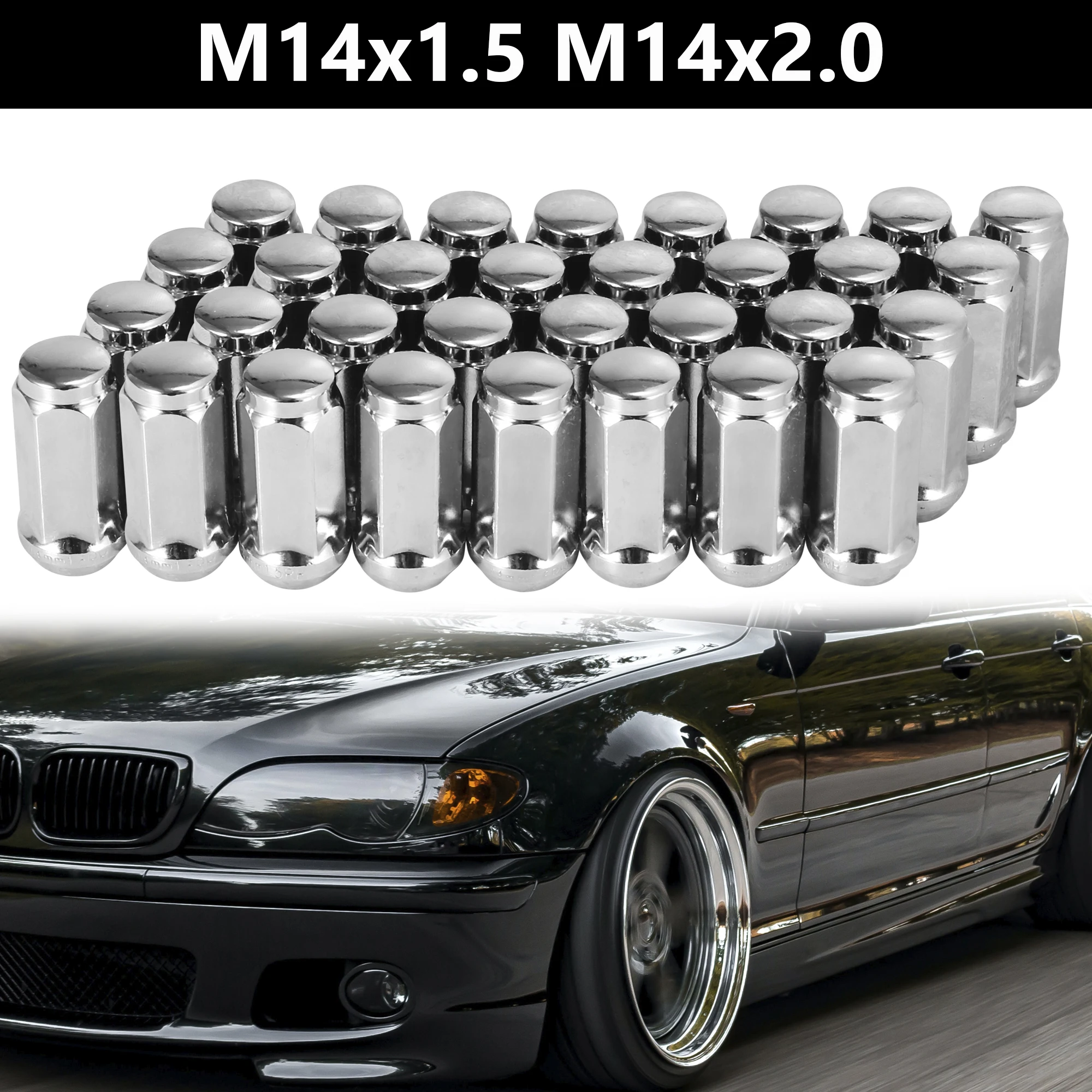 X-Autohaux-M14x1-5-M14x2-0-Car-Wheel-Lug-Nuts-Screw-Spline-Drive-Cone ...