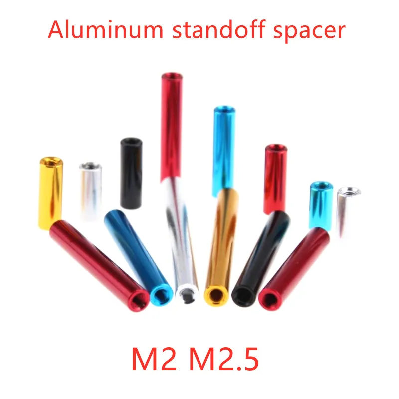 10pcs-Aluminum-spacer-rods-stud-M2-M2-5-aluminum-round-standoff-spacer ...