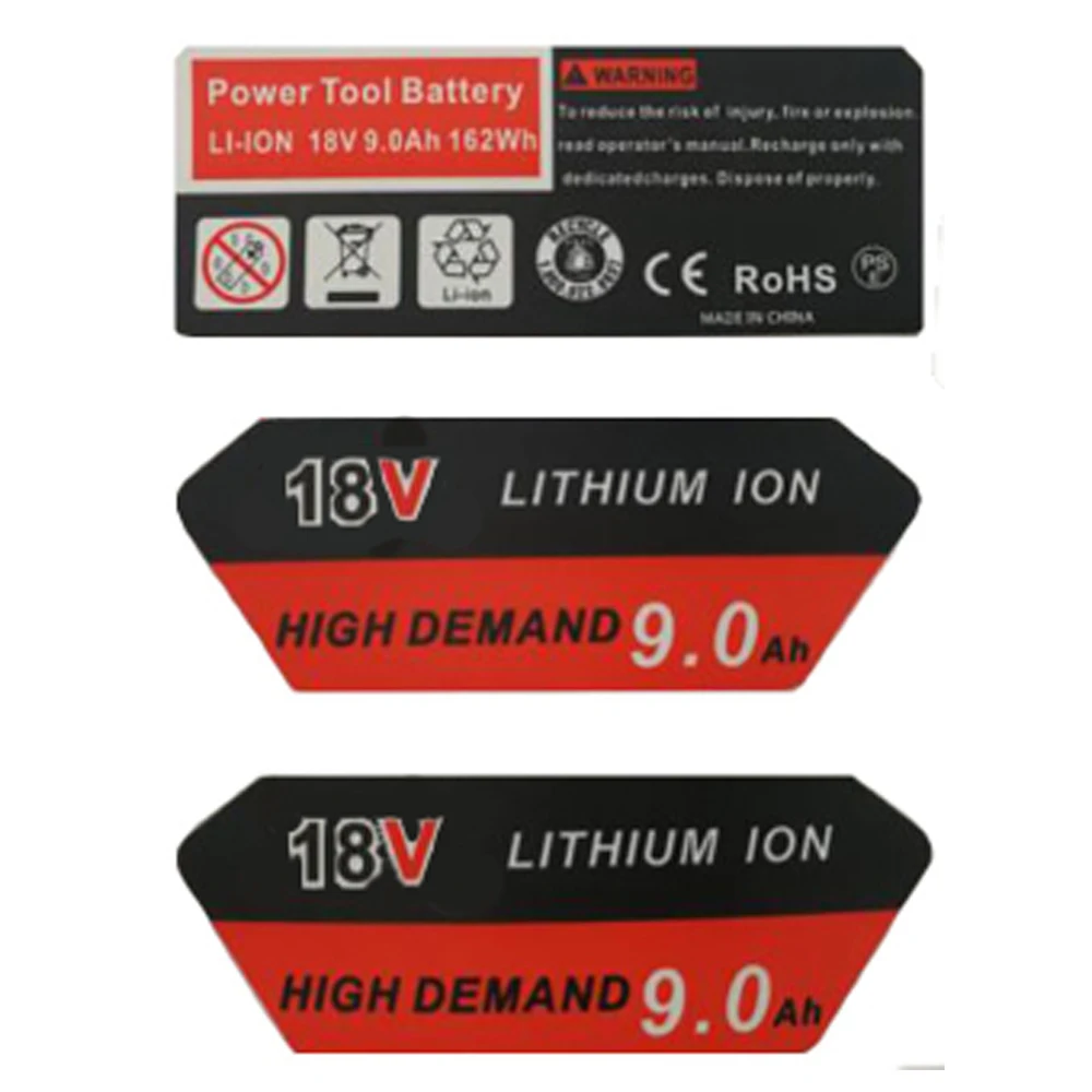 2 Sets Li ion Battery 3Ah 6Ah 9Ah Sticker Label Model Number electric ...