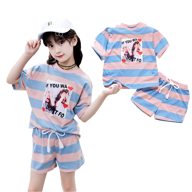 Conjunto de roupas 4, 6, 8, 10, 12, 14 anos, crianças, meninas, verão ...