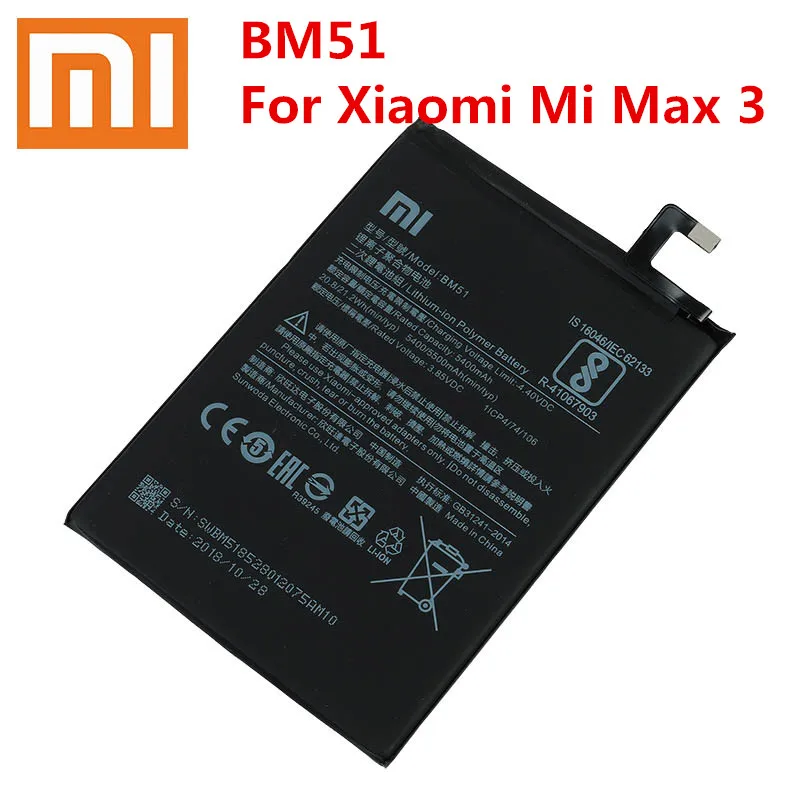 Batterie-d-origine-pour-Xiaomi-Mi-Max-3-Max3-BM51-remplacement-de-t-l ...