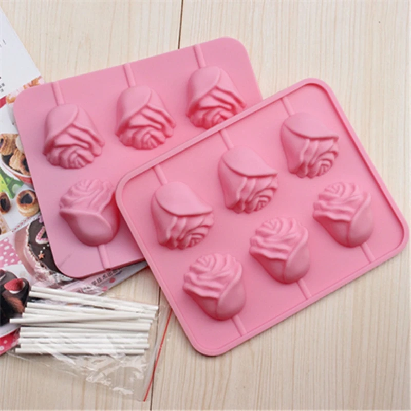 Rose Mold Silicone Baking | Rose Chocolate Bar Mold | Silicone Lollipop ...