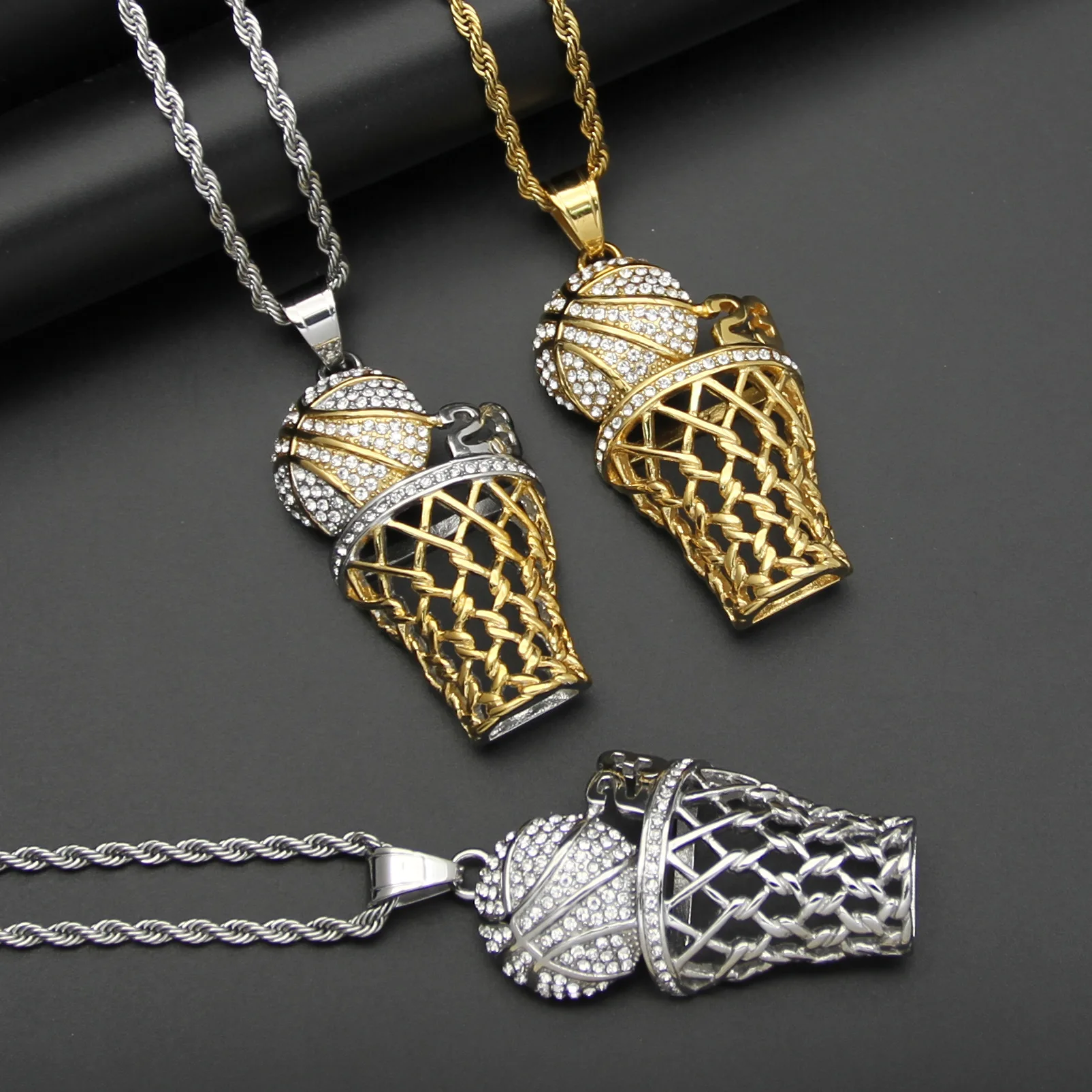 Hip-Hop-Iced-Out-Number-23-Basketball-Pendant-Necklaces-Gold-Color ...