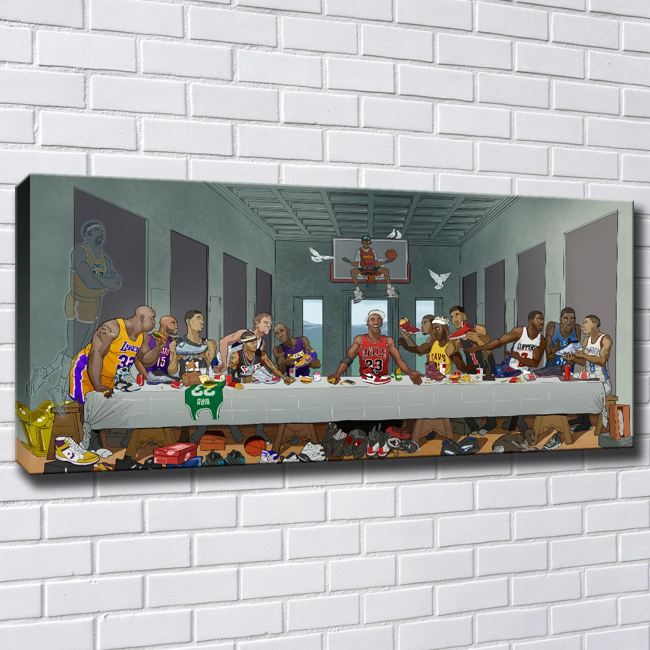 Basketball Players Last Supper Painting Printed on Canvas • CanvasPaintArt
