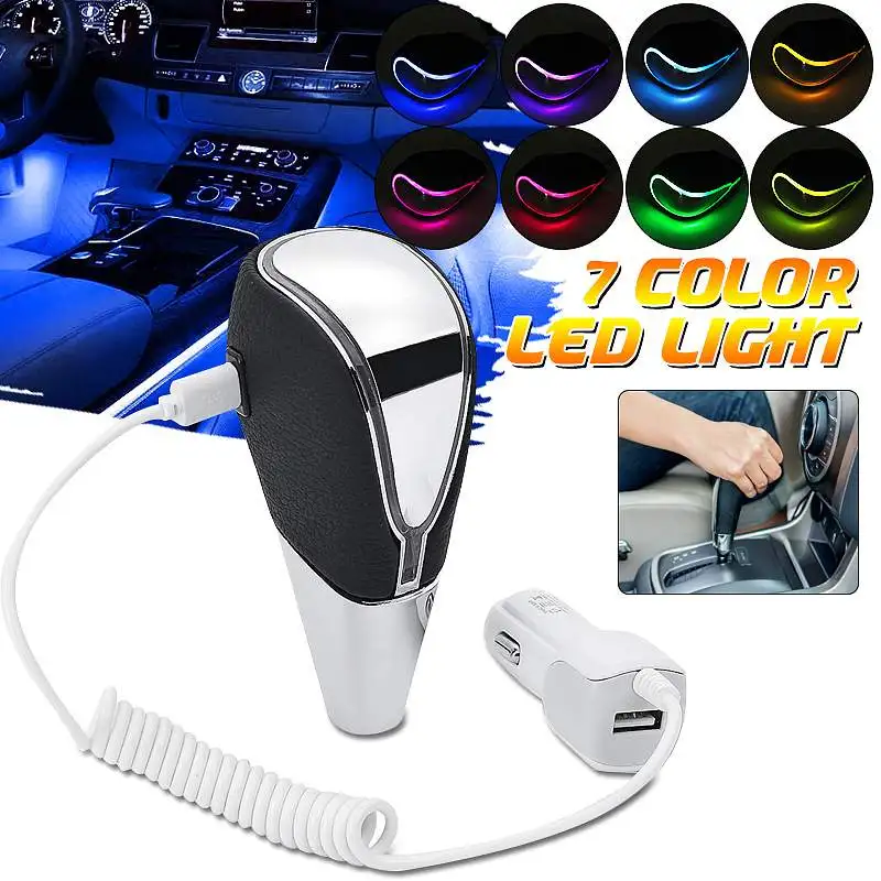 Car-Gear-Shift-Knob-LED-Lever-Shifter-Gearstick-Multi-color-Changeable ...