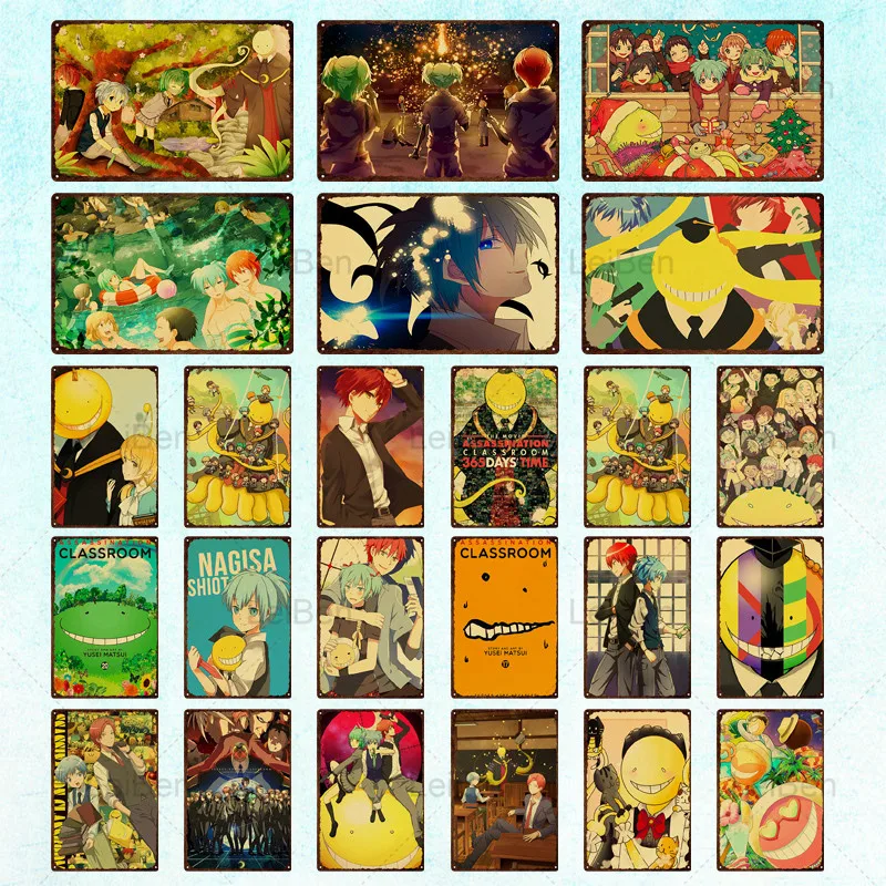 Assassination Classroom Metal Tin Sign Japanese Anime Metal Plaque ...