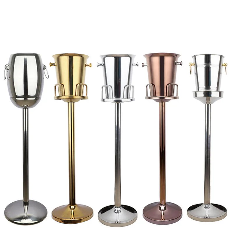 Stainless-Steel-luxury-Ice-Bucket-with-rack-Wine-Chiller-Bottle-Cooler ...