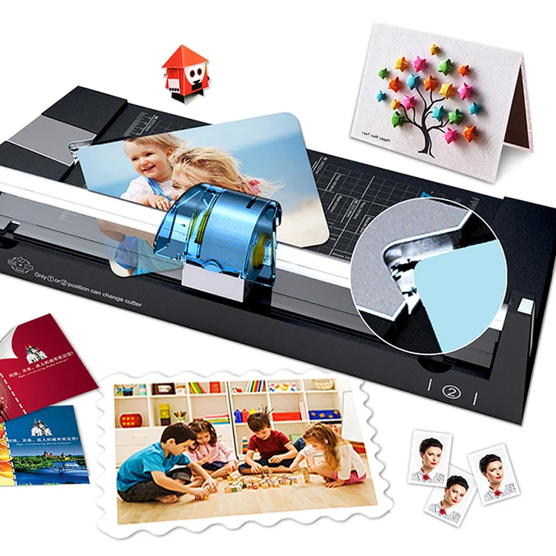 Multifunctional Photo Paper Cutter A4 Manual Roller Pulley Dotted Line ...