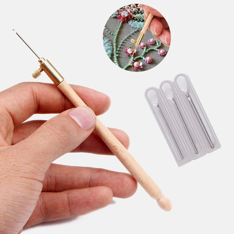 Sewing-Tool-Embroidery-Punch-Needle-with-3-Needles-Punch-Pen-Embroidery ...