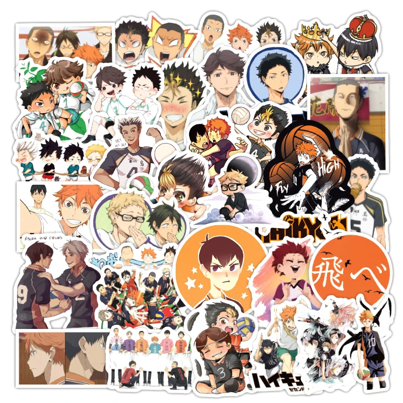 ¡10/30/50 unids/set Haikyuu! Pegatinas de grafiti de Anime Lable para ...