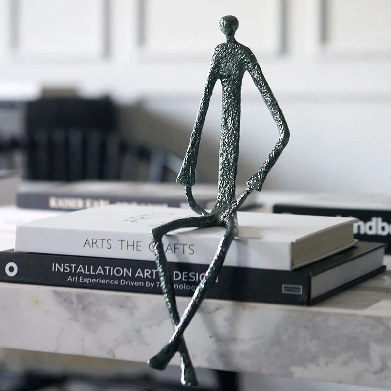 Modern Creative Metal Art Mini Sitting Posture Abstract Characters For ...