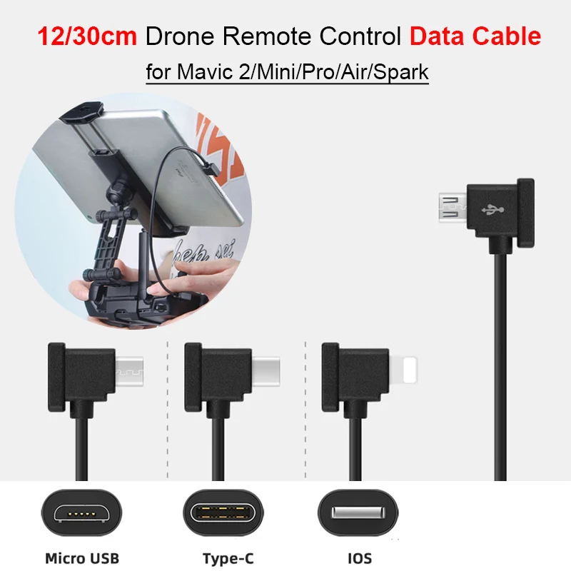 OTG Data Cable for DJI Mavic 2/Mini/SE/Pro/Air/Spark Drone Remote ...