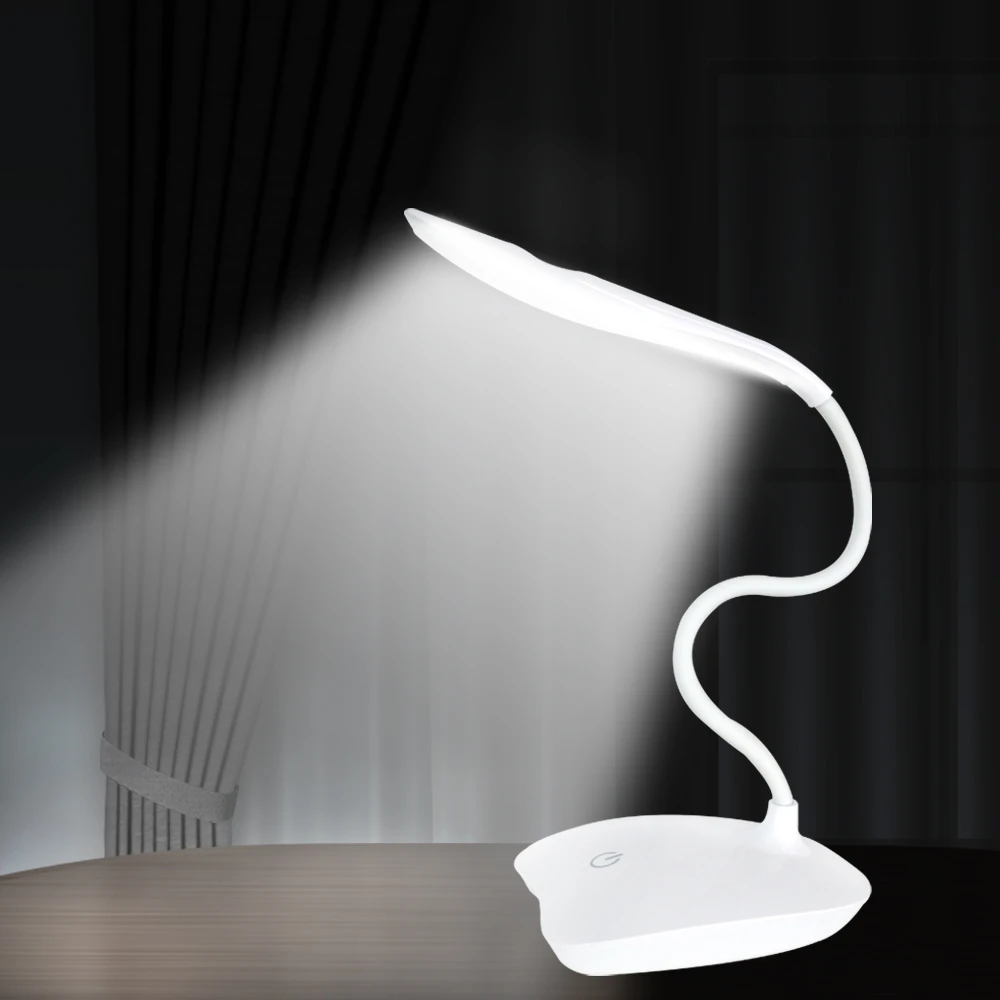 Wireless Flexible 3 Level Brightness Rechargeable Table Study LED Light ...