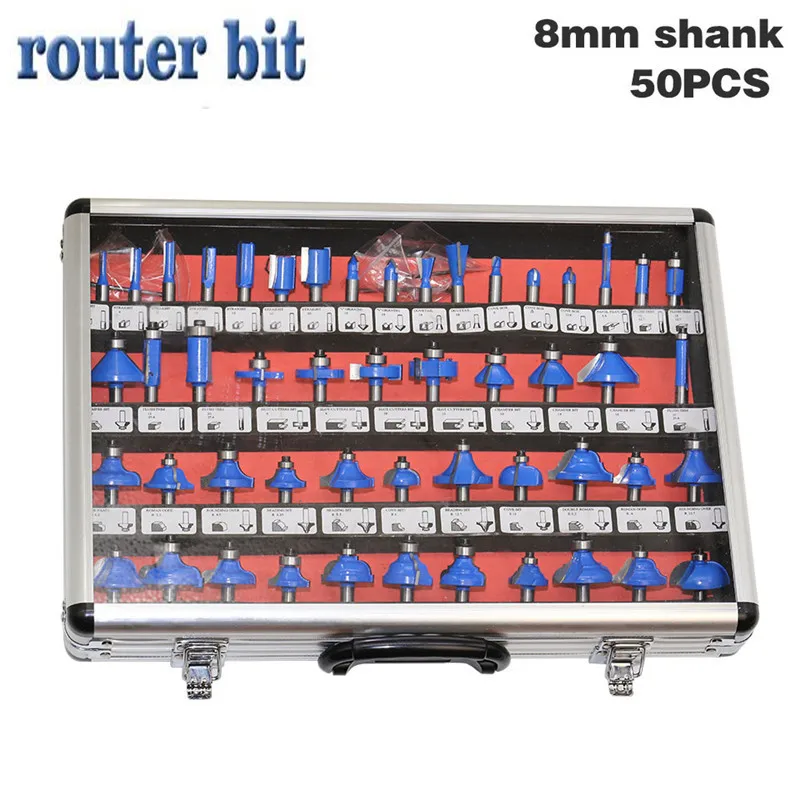 50pcs/set 8mm Shank Woodworking Trimming Engraving Carving Cutting ...