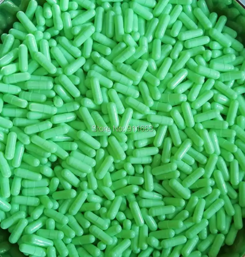 3# Medicine Capsule 1,000pcs! Apple Green colored capsule,gelatin empty ...